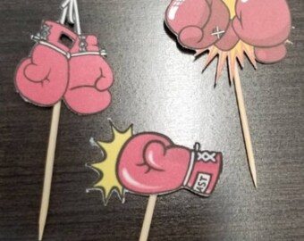Boxing Glove Cupcake Toppers - Etsy