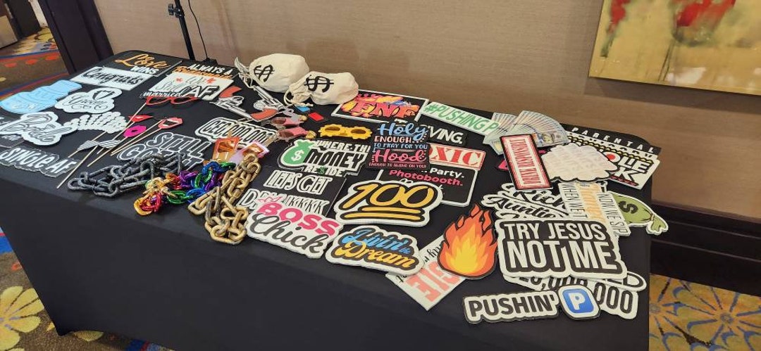 Custom Photo Booth Props, Handmade and Hand Cut Appx 9.25 in X 6.75 in ...