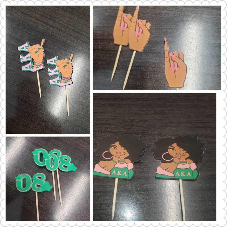 Sorority / Fraternity Inspired Cupcake, Cake Toppers, or Centerpieces ...