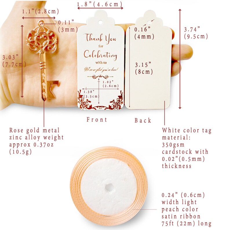 25 Rose Gold Key Bottle Opener Wedding Favor & Rose Gold Foil - Etsy