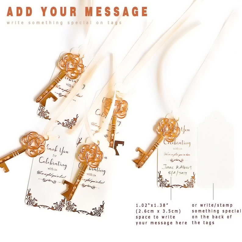 25 Rose Gold Key Bottle Opener Wedding Favor & Rose Gold Foil - Etsy