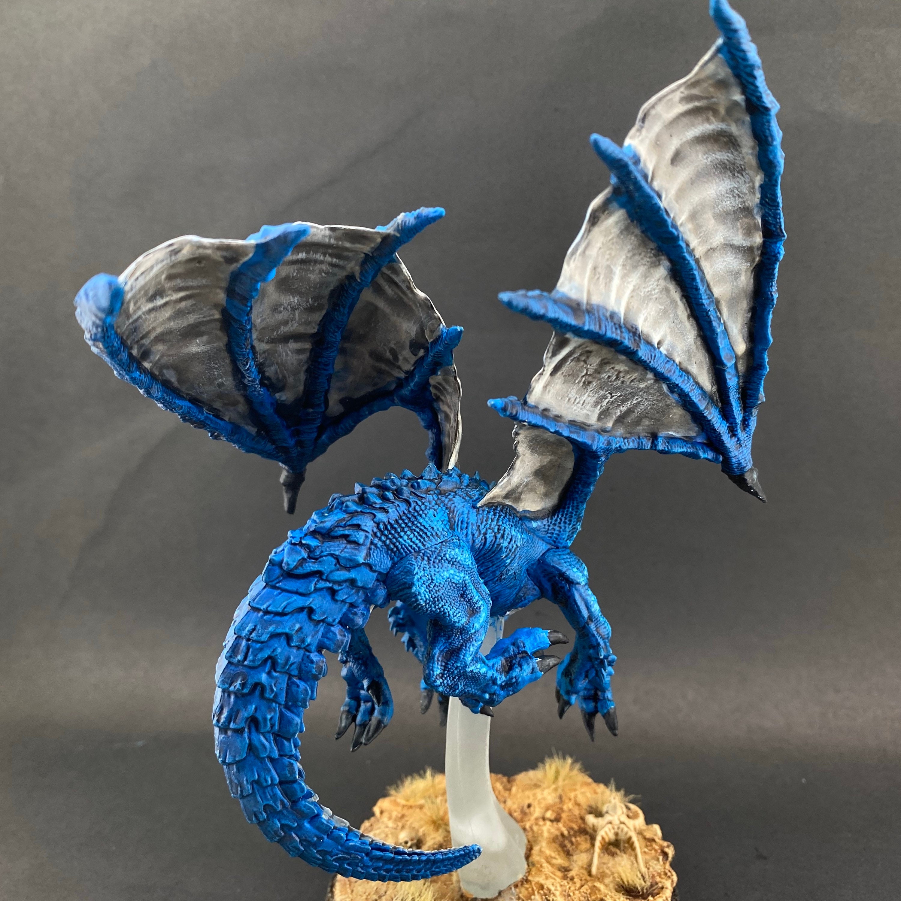 Fully Painted Blue Dragon Miniature for Dungeons and Dragons / - Etsy