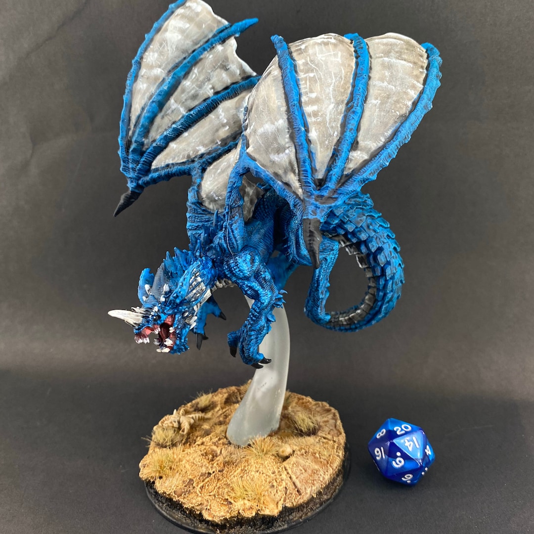 Fully Painted Blue Dragon Miniature for Dungeons and Dragons ...