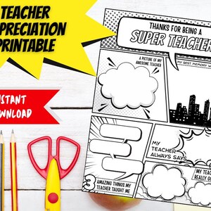 Superhero Teacher Appreciation Printable |coloring Sheet | All About My ...