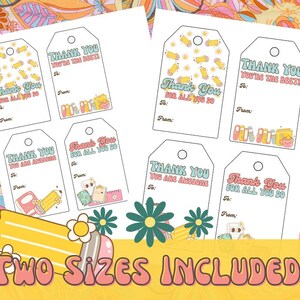 Fun Retro Teacher Gift Tags Printable | End of Year Gift Tags for ...