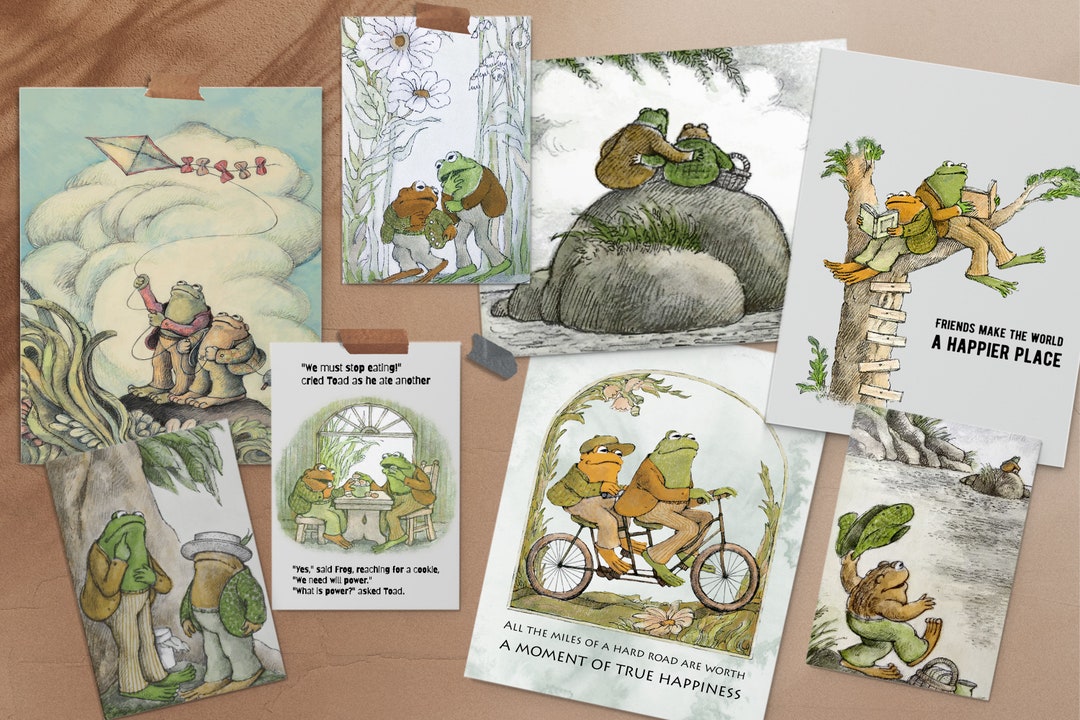 Set of Vintage-inspired Frog and Toad Posters, Ideal Friends Gift ...