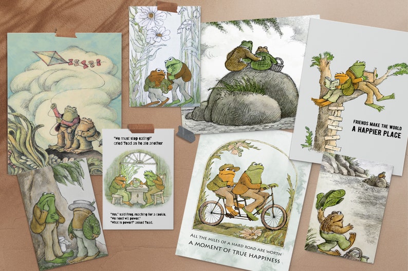 Set of Vintage-inspired Frog and Toad Posters, Ideal Friends Gift ...