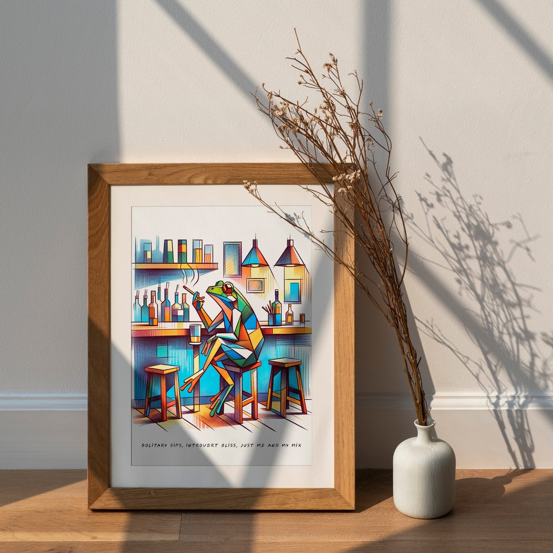Cubism Frog Poster, Funny Froggy Print, Art Froggy Wall Decor, Toad ...