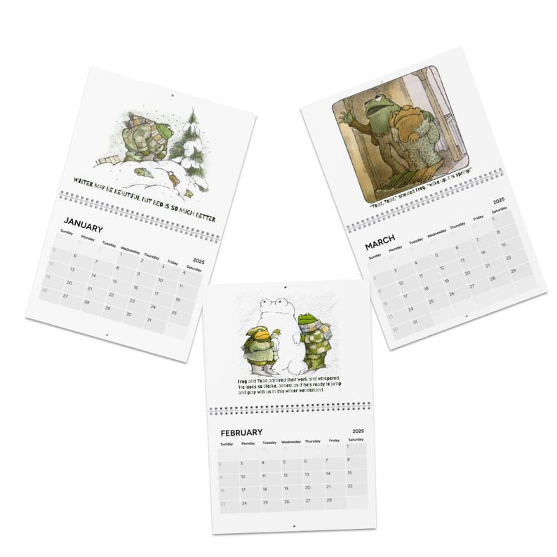 Frog and Toad All Year Retro Wall Calendar for 2026, Best Friend Gift ...