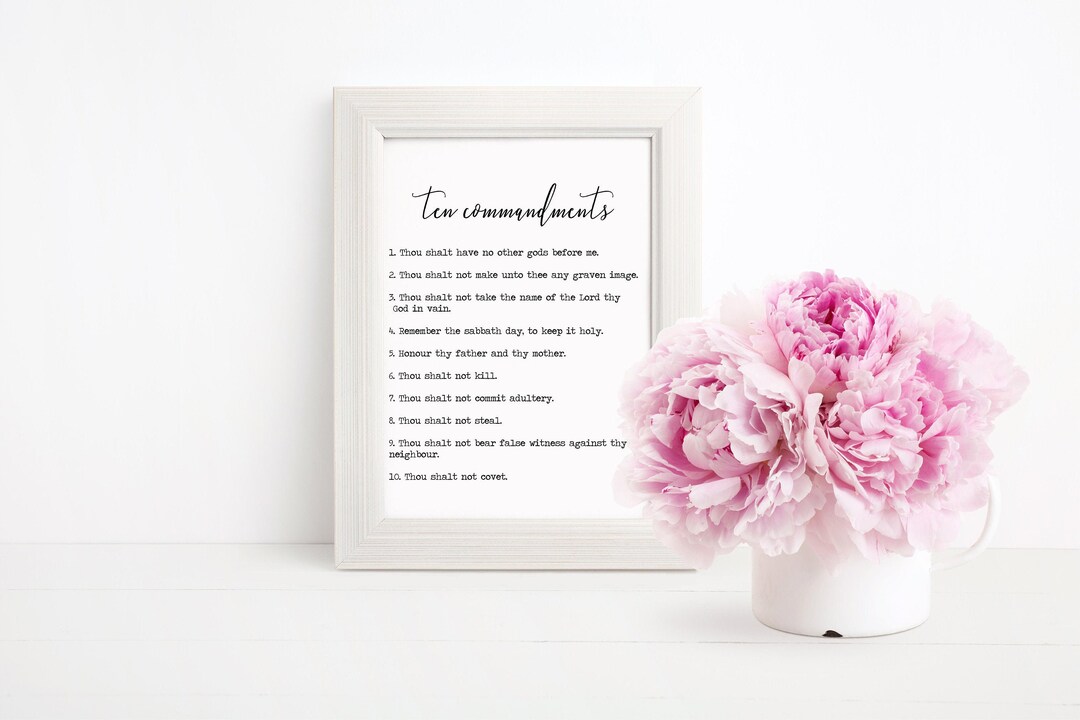 Ten Commandments | INSTANT DIGITAL Download | Minimalist Design ...