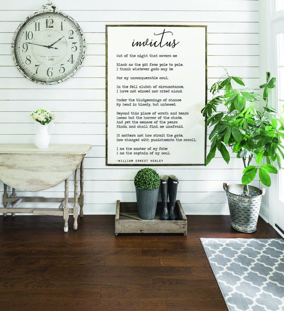 Invictus captain of my soul flat canvas wall art | Etsy