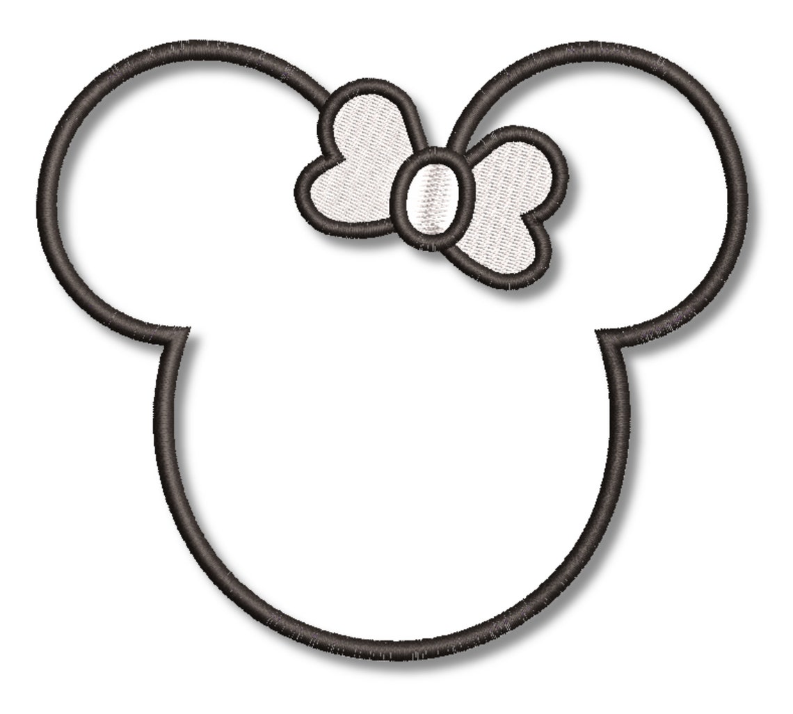 Minnie Mouse Head Embroidery Machine Design Pes Instant Digital - Etsy