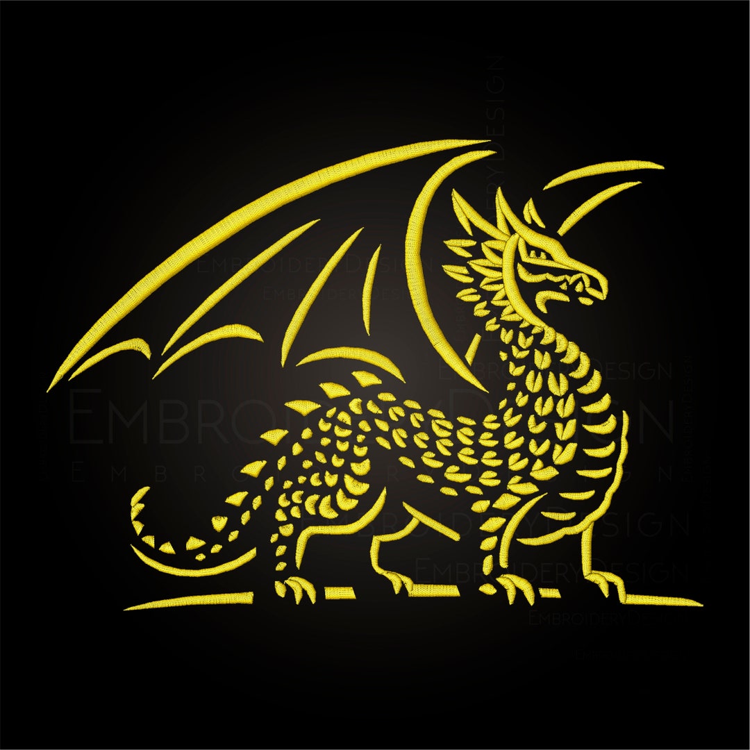 Golden Dragon Embroidery Machine Designs Instant Digital Download Pes ...