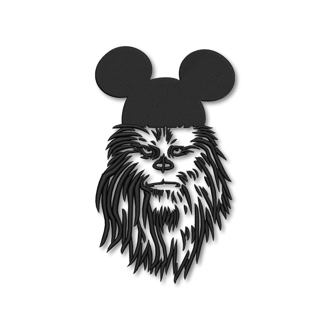 Chewbacca Chewie With Mouse Ears Embroidery Designs Sketch Star Wars ...