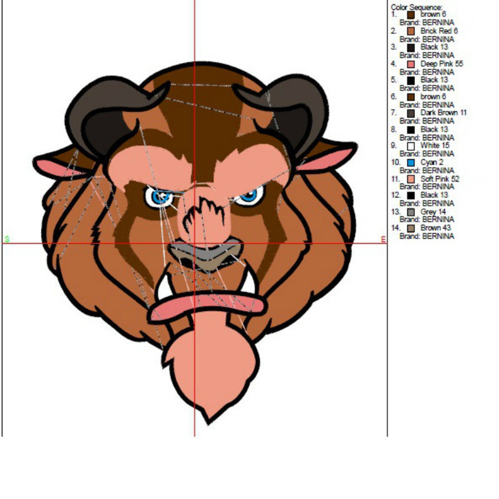 Beauty and the Beast Embroidery Machine Designs Pes File Pattern - Etsy
