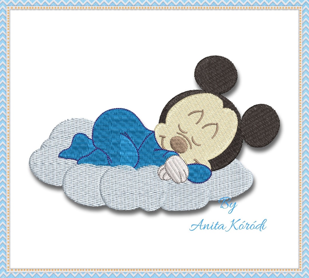Sleeping Mickey Mouse Embroidery Machine Designs Pes Pattern Baby - Etsy