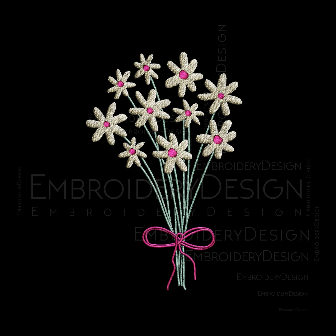 Flower Bouquet Embroidery Machine Designs Pes Design Pattern - Etsy