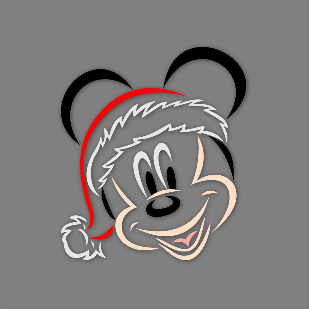 Christmas Mickey Mouse Vector Art: SVG, PNG, PDF (digital Download) - Etsy