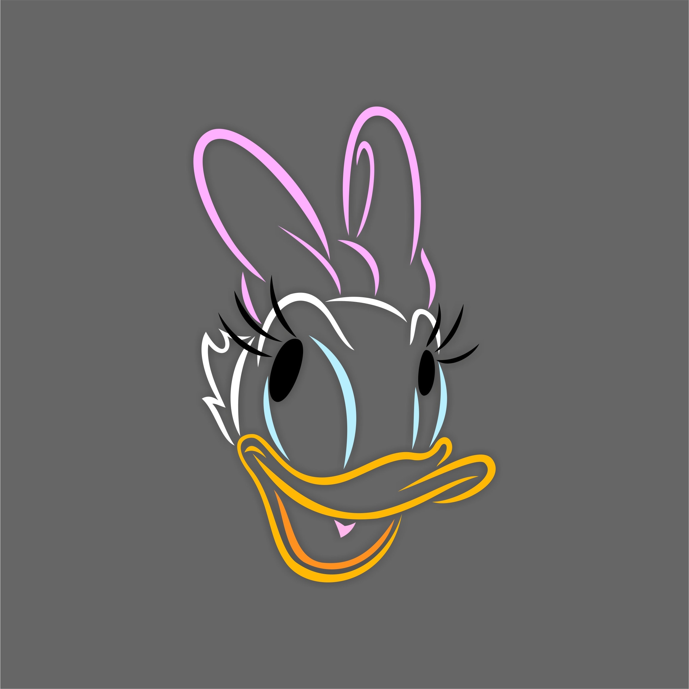 Daisy Duck Head Silhouette
