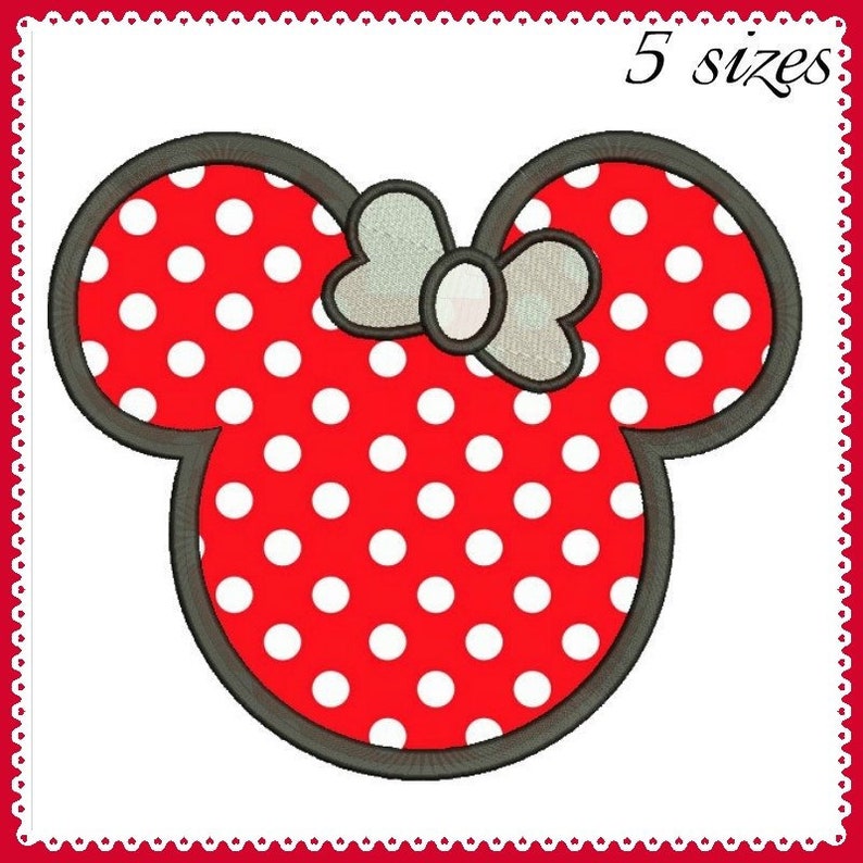 Minnie Mouse Head embroidery Machine Design Pes Instant | Etsy