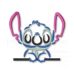 Lilo and Stitch Peeking Embroidery Machine Designs Sketch Instant ...
