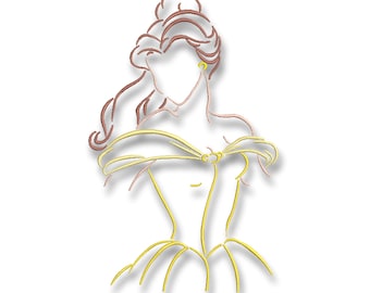 Princess Belle and the Beast From Beauty and the Beast Reading Sketch ...