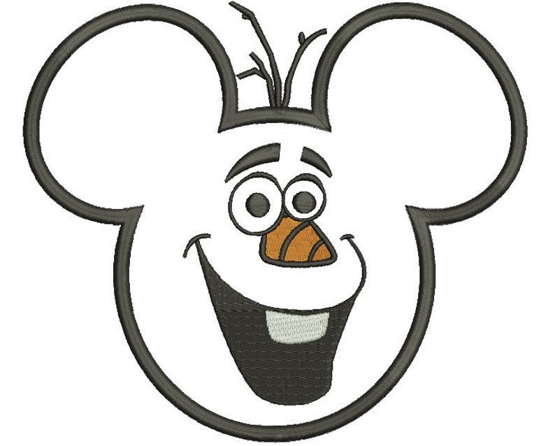 Olaf Embroidery Machine Designs Mickey Mouse Applique Head Pes Instant ...
