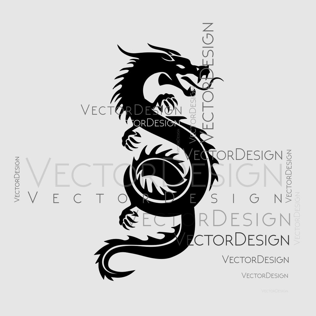 Traditional Chinese Dragon Graphics SVG Dxf EPS Png Cdr Ai Pdf Vector ...