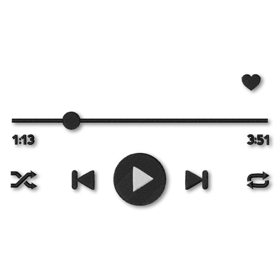 Audio Control Buttons Music Player Embroidery Machine Designs - Etsy