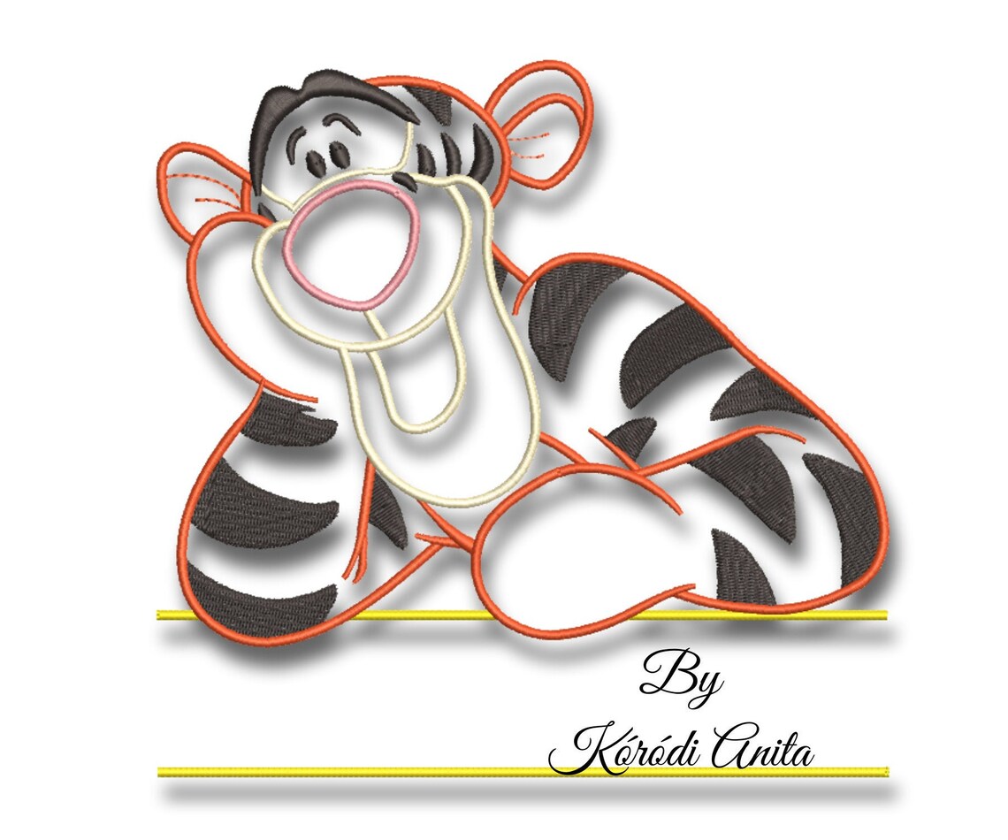 Winnie the Pooh Tigger Split Embroidery Machine Design Pes | Etsy