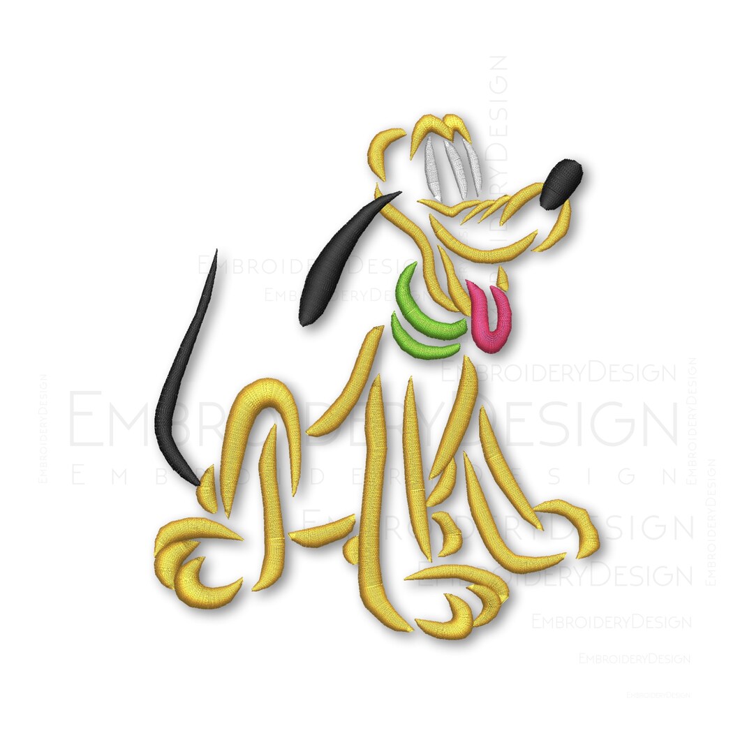 Pluto V2 Sketch Embroidery Machine Designs Instant Digital Download Pes ...
