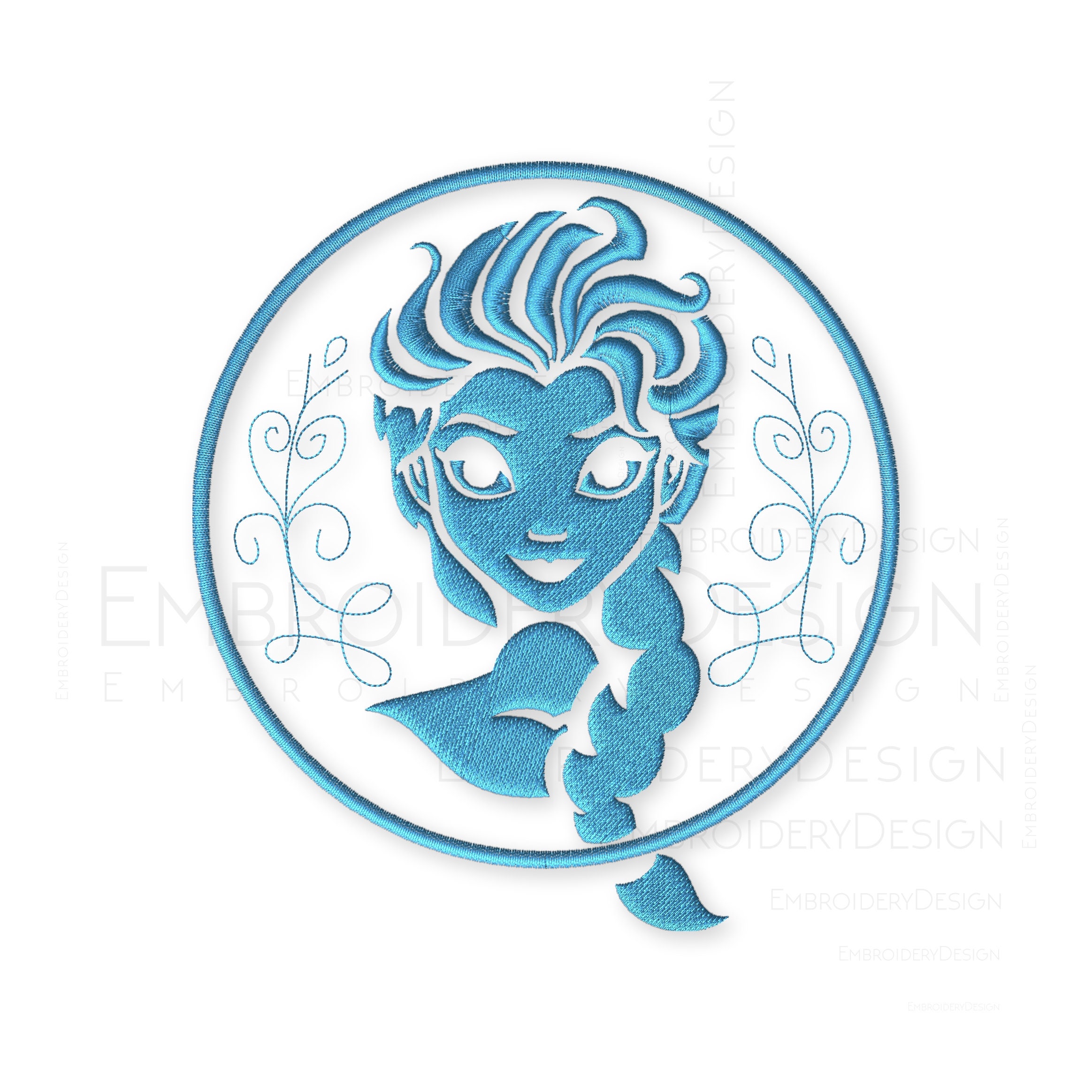 Elsa Frozen Mandala Princess Embroidery Machine Design File | Etsy