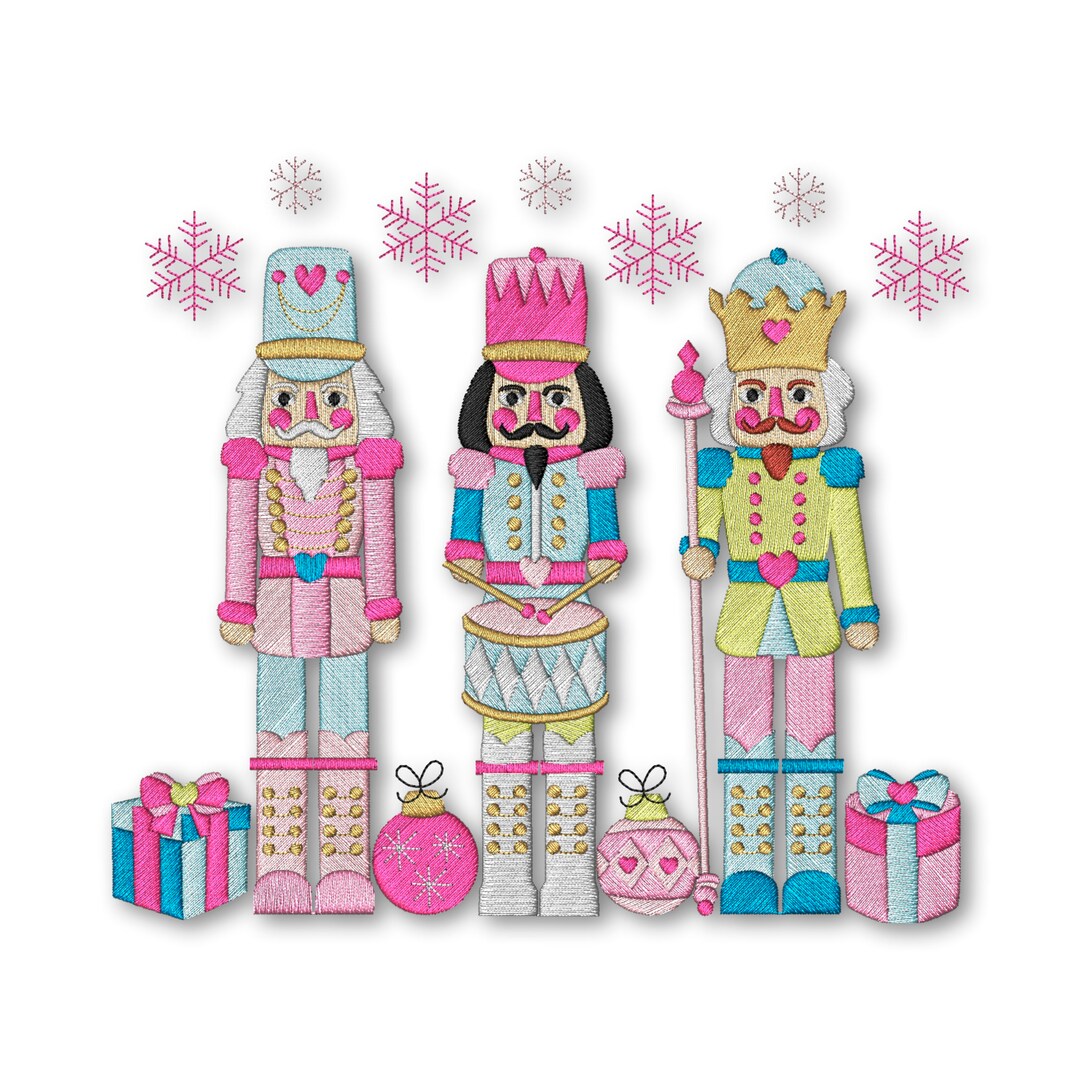 Pink Nutcracker Friends Embroidery Machine Designs Instant Digital ...