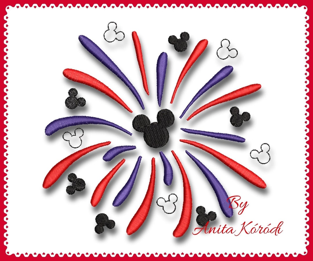 Mickey Mouse Fireworks Embroidery Machine Designs Pes Instant Download ...