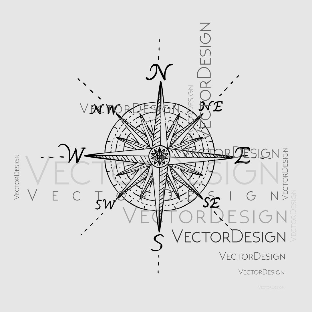 Map Compass Graphics SVG Dxf EPS Png Cdr Ai Pdf Vector Art | Etsy