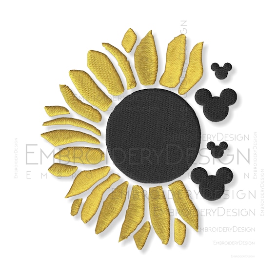 Sunflower Mickey Mouse Embroidery Machine Designs Instant | Etsy