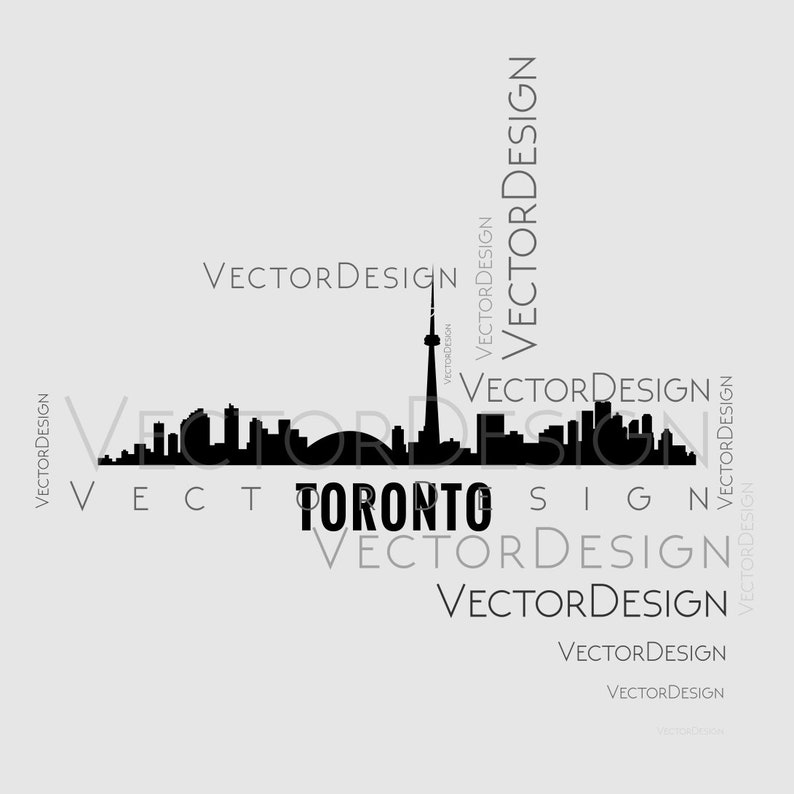 Toronto Skyline Graphics SVG Dxf EPS Png Cdr Ai Pdf Vector Art - Etsy