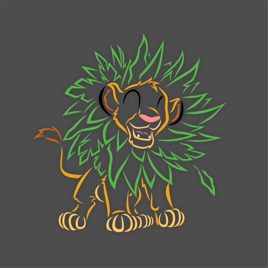 Lion King Simba Sketch Graphics SVG Dxf EPS Png Cdr Ai Pdf Vector Art ...