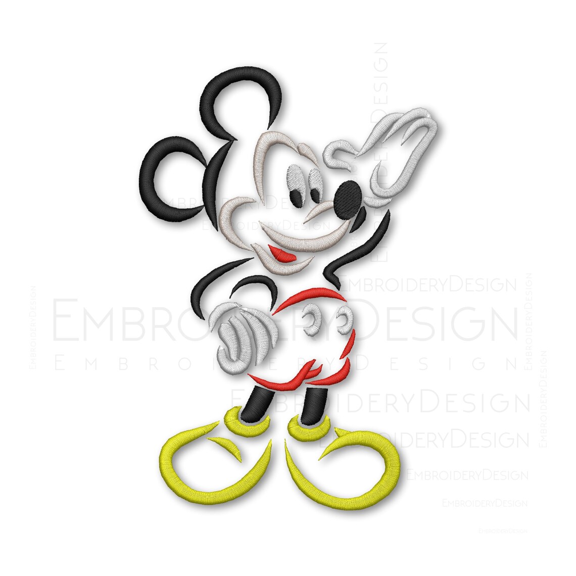 Mickey Mouse Sketch Embroidery Machine Designs Instant Digital Download ...