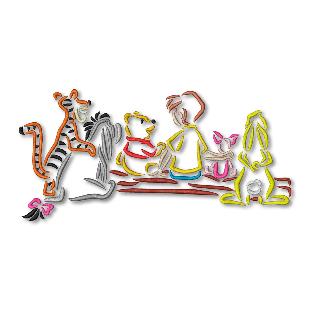 Pooh Bear Pig Tiger Rabbit Embroidery Machine Designs Instant Digital ...
