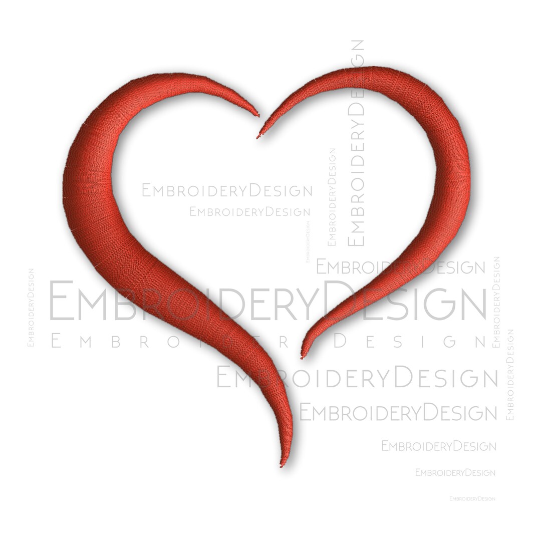 Open Heart Embroidery Machine Designs Love Heart Instant Digital ...