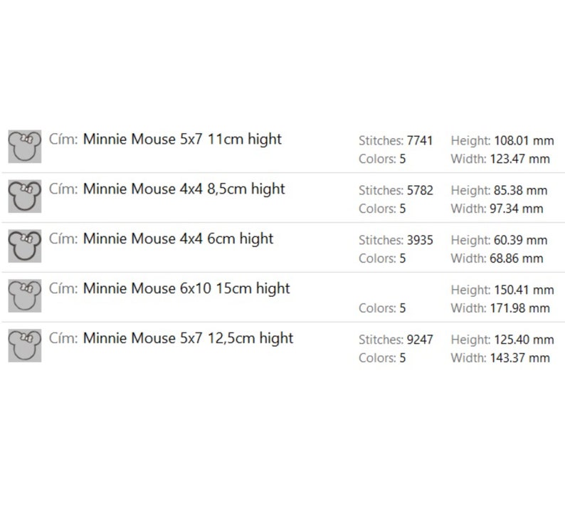 Minnie Mouse Head Embroidery Machine Design Pes Instant Digital - Etsy