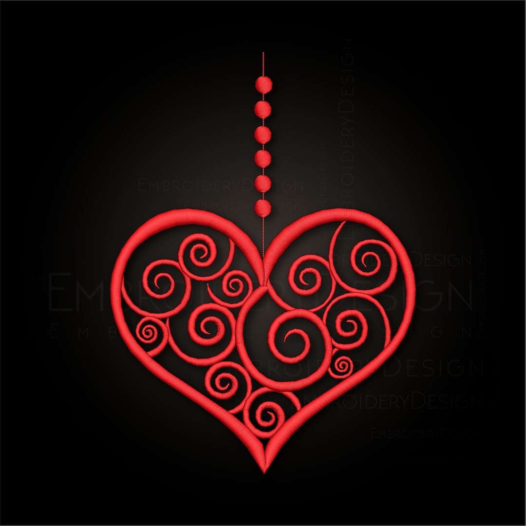 Heart Love Embroidery Machine Designs Love Heart Instant Digital ...