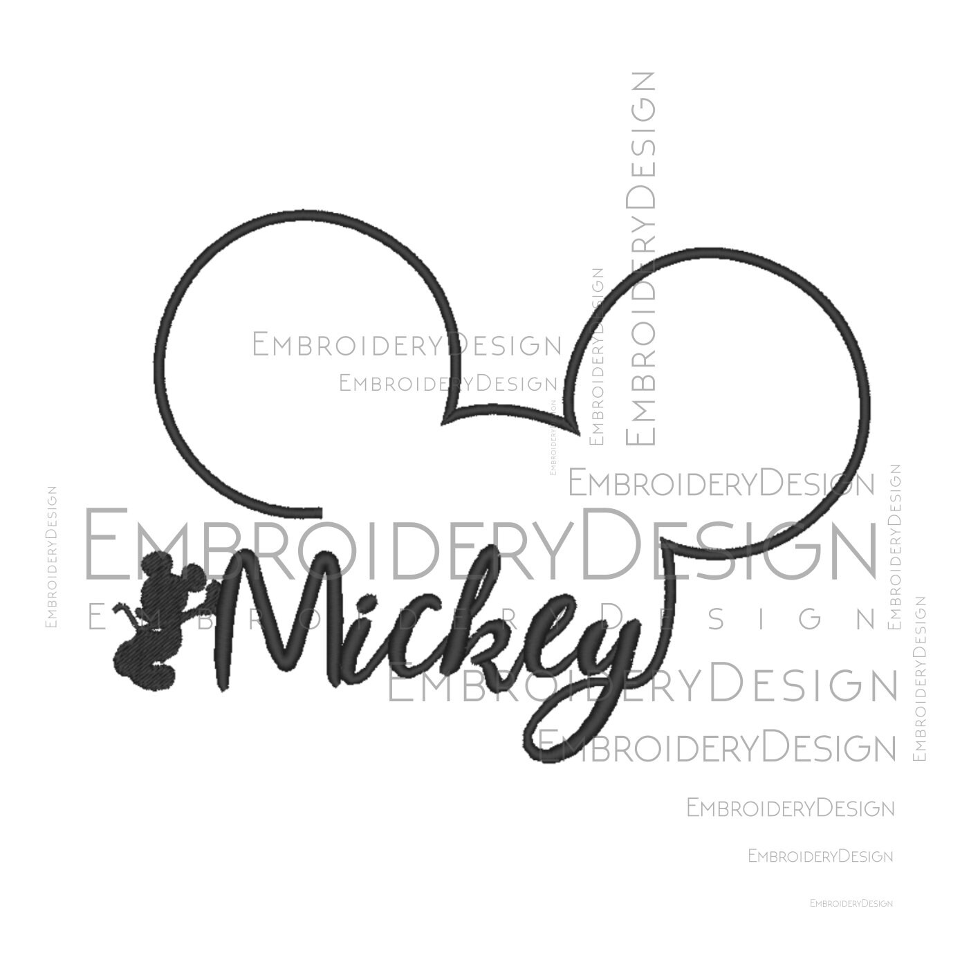 Mickey Mouse Mickey head Embroidery Machine Designs Instant Digital ...
