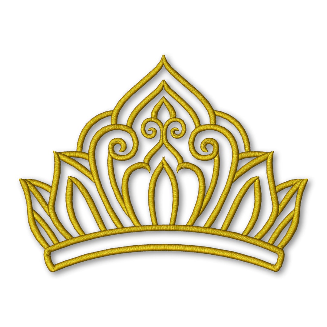 Crown Embroidery Machine Design Silhouette Pattern Digital Download Pes ...