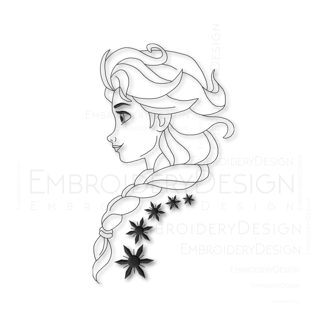 Elsa Frozen Embroidery Machine Design File Pattern Digital Download Pes ...