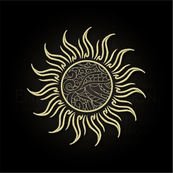 Gold Sun Embroidery Machine Designs Instant Digital Download - Etsy
