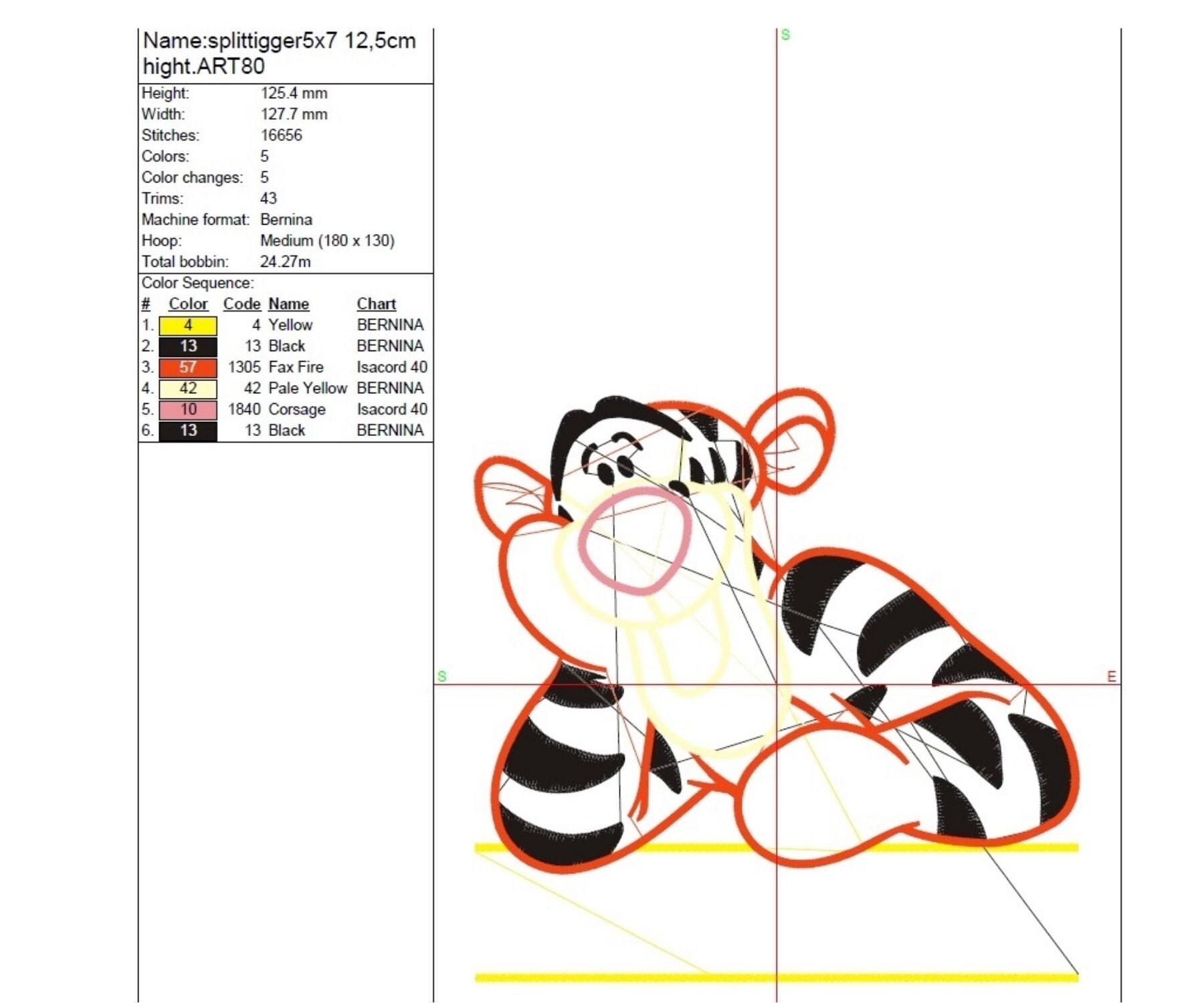 Winnie the Pooh Tigger Split Embroidery Machine Design Pes | Etsy