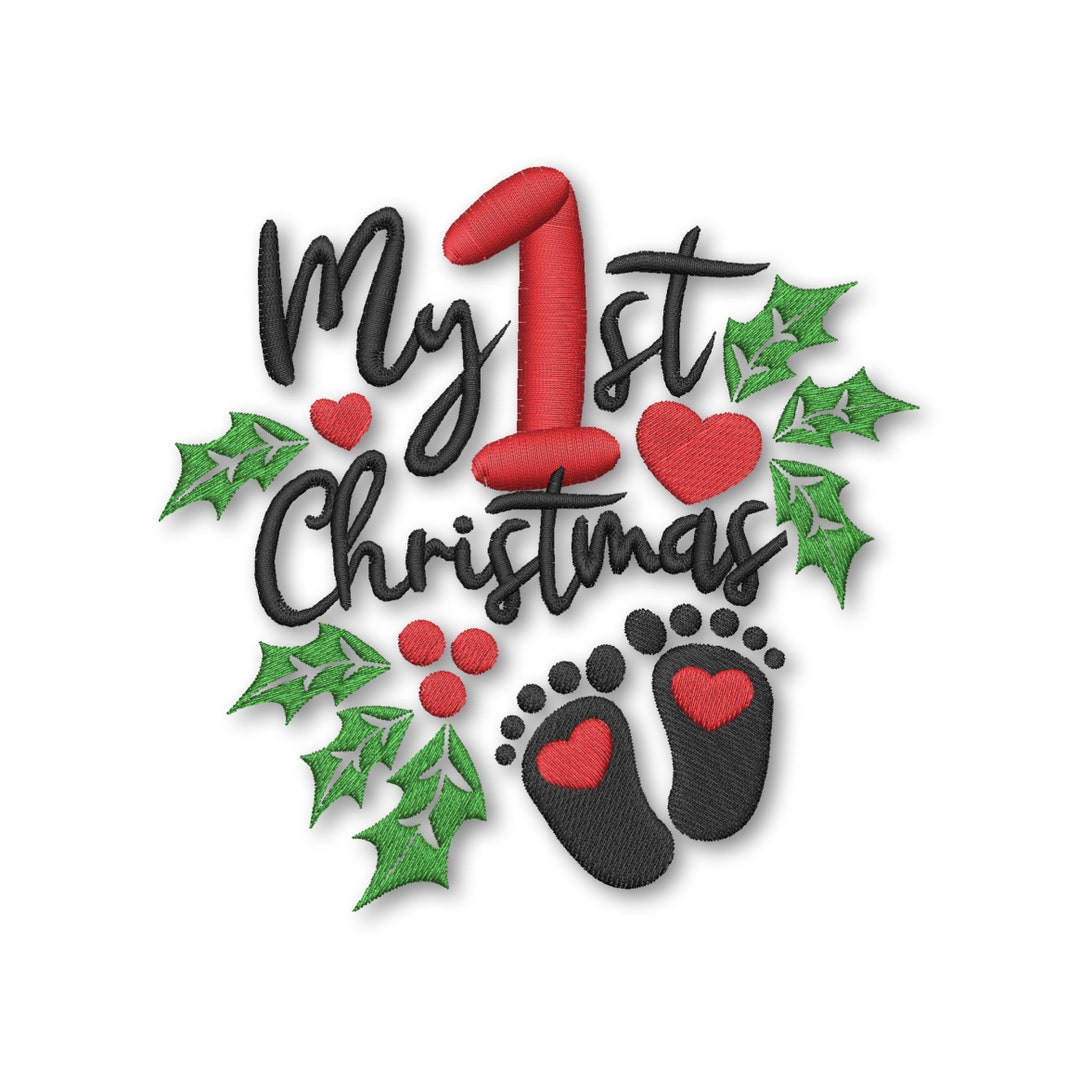 My First Christmas Baby Embroidery Machine Designs Instant Digital ...