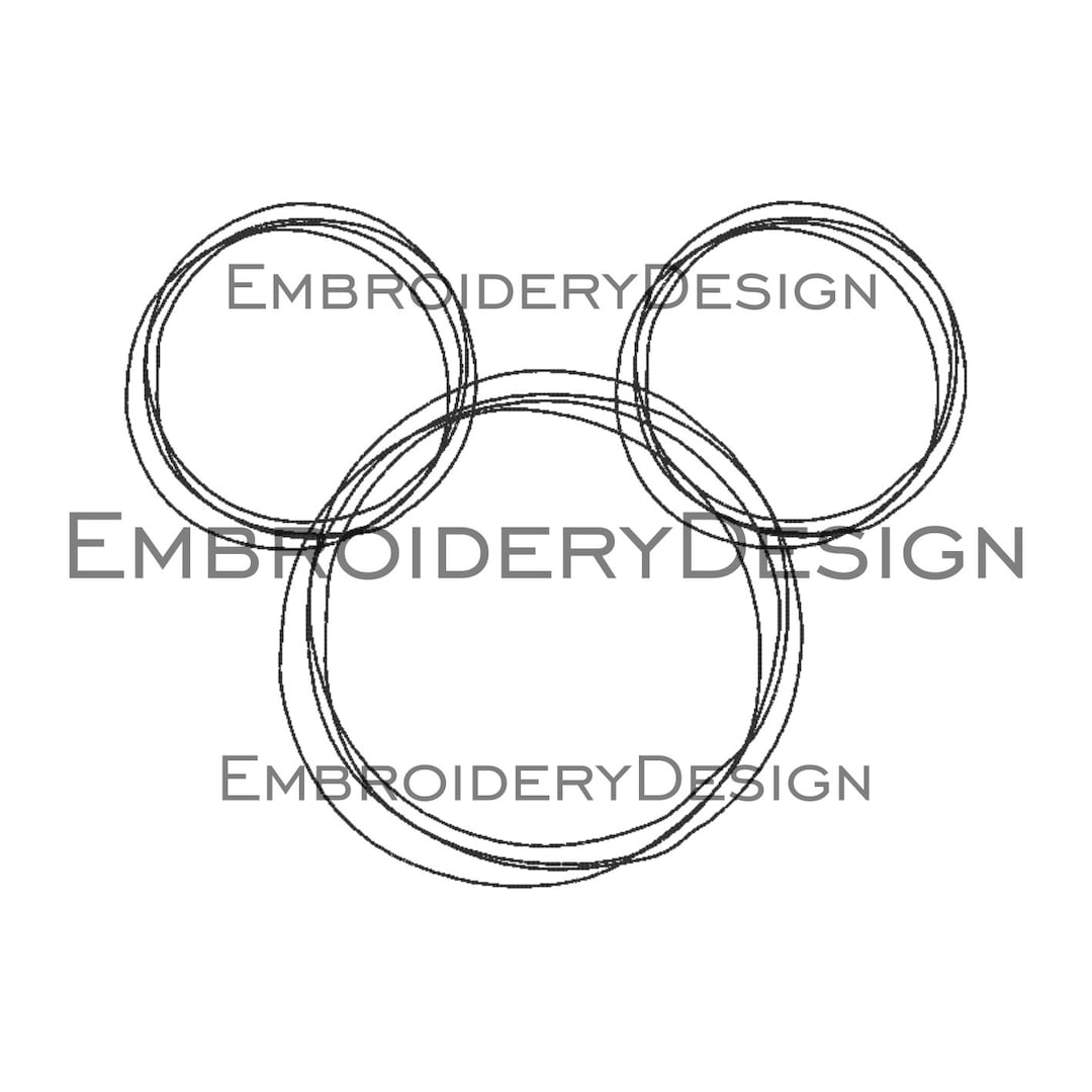 Mickey Mouse Head Stitch Embroidery Machine Designs Instant Digital ...